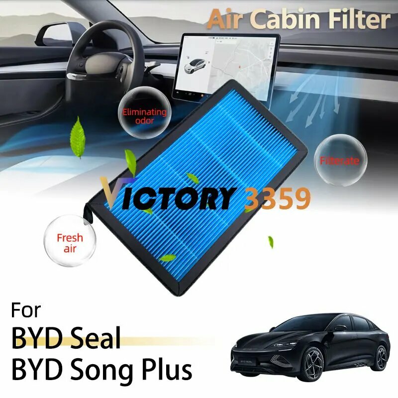 1x воздушный салонный фильтр для BYD Seal EK 2025 2024 2023 2022 Song Plus EV 2021, аксессуары HEPA Carbon Fragrance, детали кондиционера