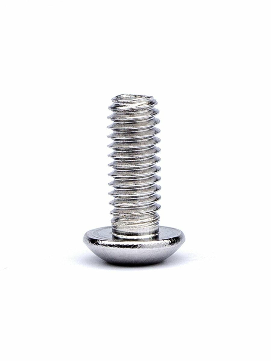 Винт ISO/DIN7380 М4х10 A2-70 нержавеющий с полукруглой головкой и внутренним шестигранником. Шаг резьбы 0,7мм. 15шт