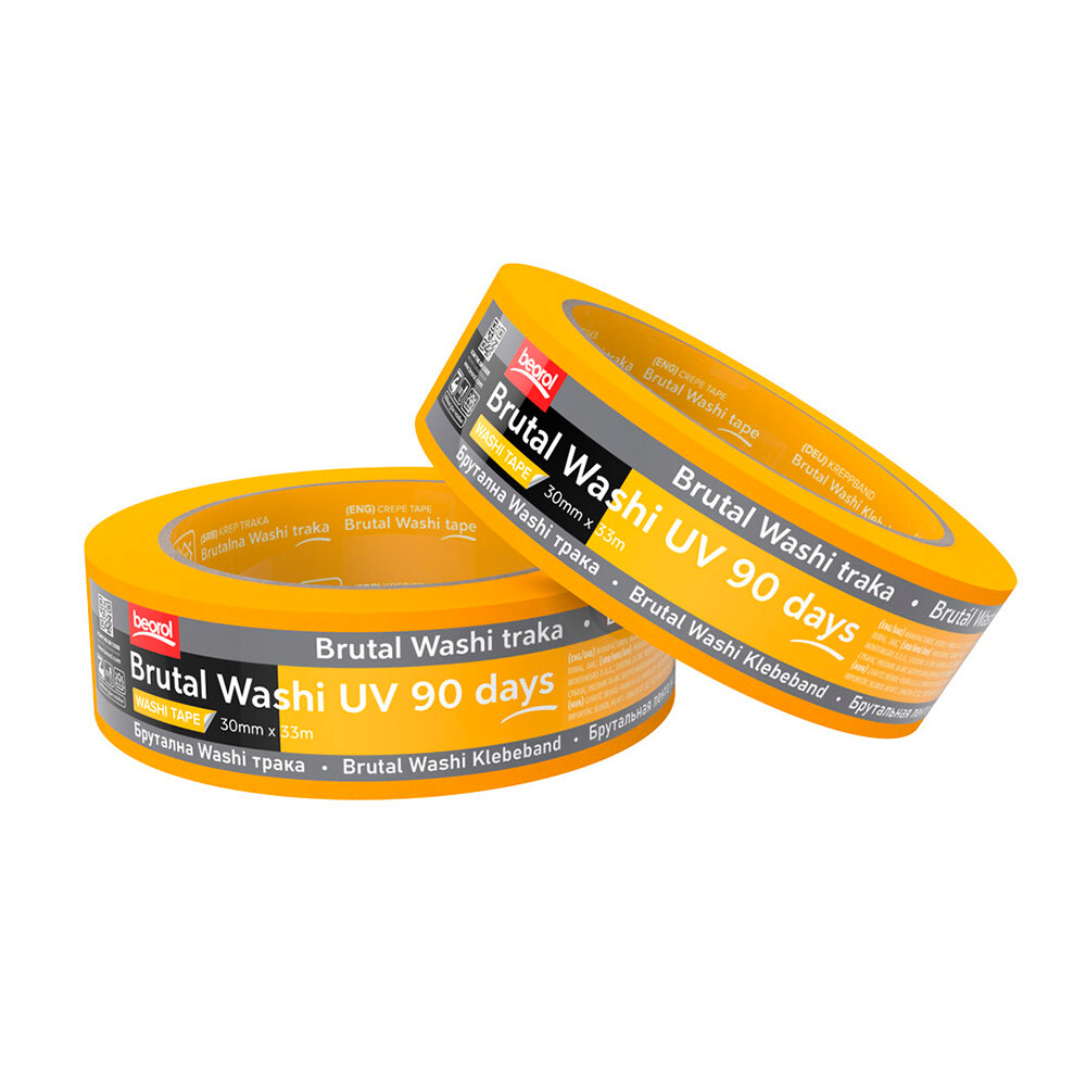 Лента малярная Beorol для четкого края желтая 48 мм 33 м УФ-стойкая