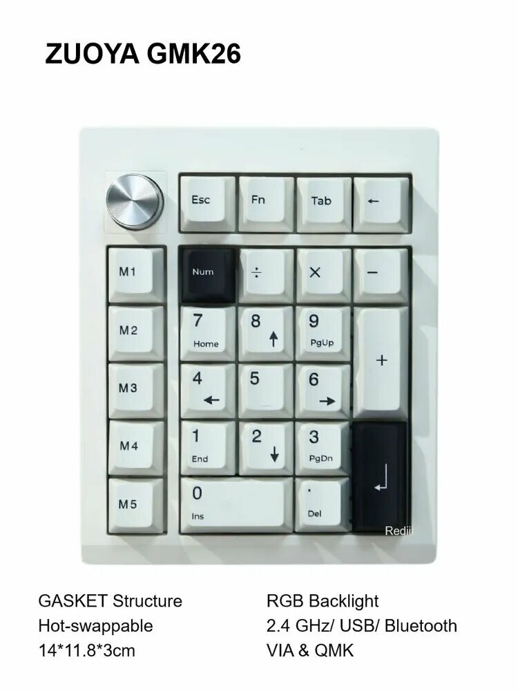 Zuoya Клавиатура беспроводная GMK26, слоновая кость