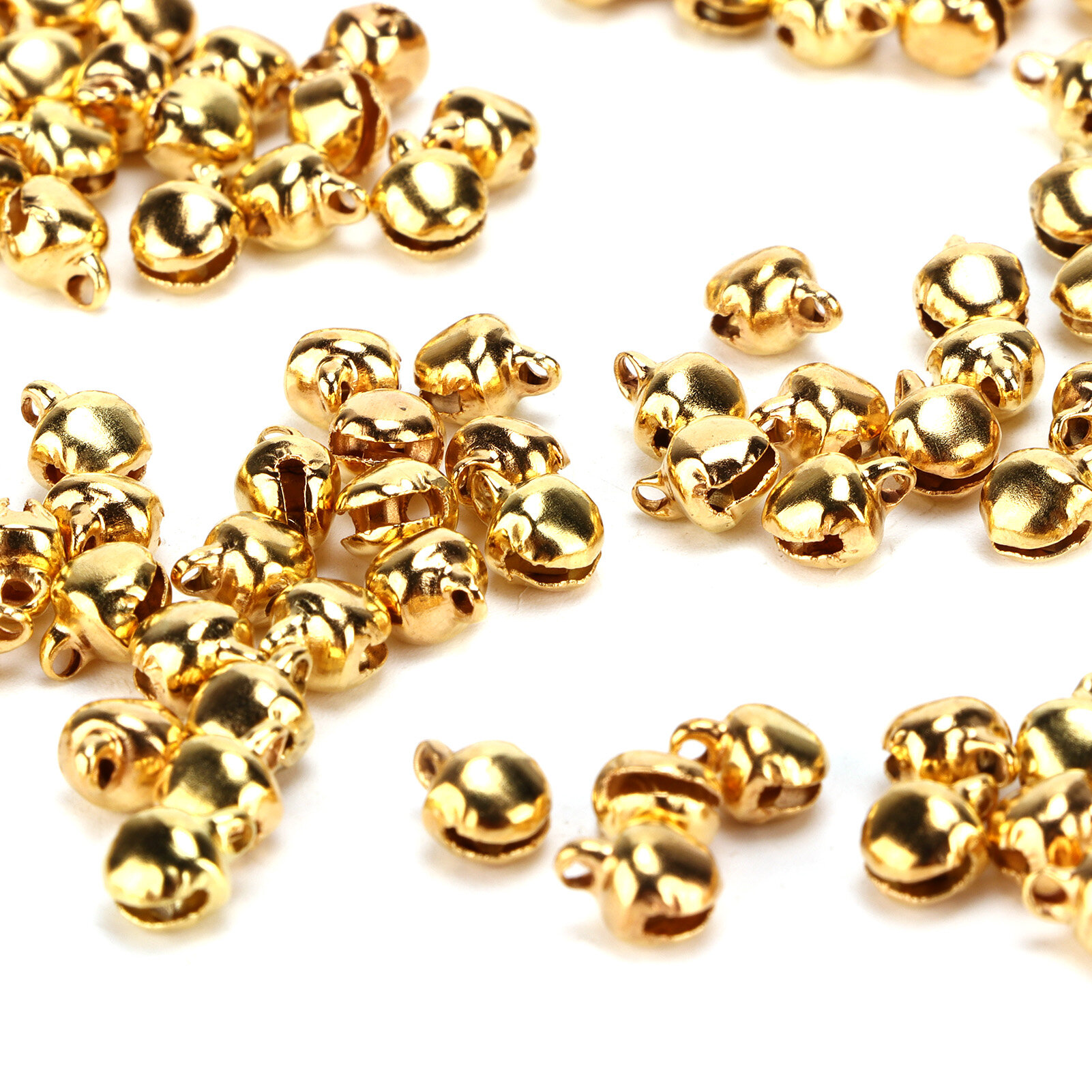 Маленькие колокольчики DIY мини крошечные железные колокольчики с отверстием для ремесленных ювелирных изделий фестиваль украшения на день рождения подарокзолото