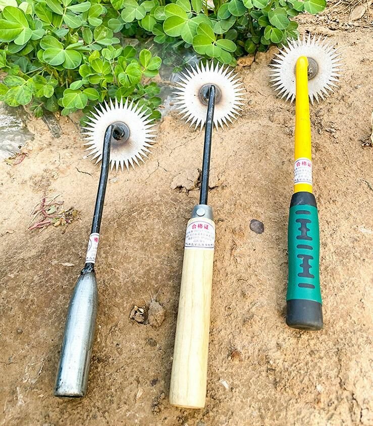 Садовая мотыга, RUBBER рыхлитель комбинированная для огорода, Плоскорез Полольник , Прополка на 360 градусов без тупиков, Маленькая из марганцевой стали, резиновая ручка.