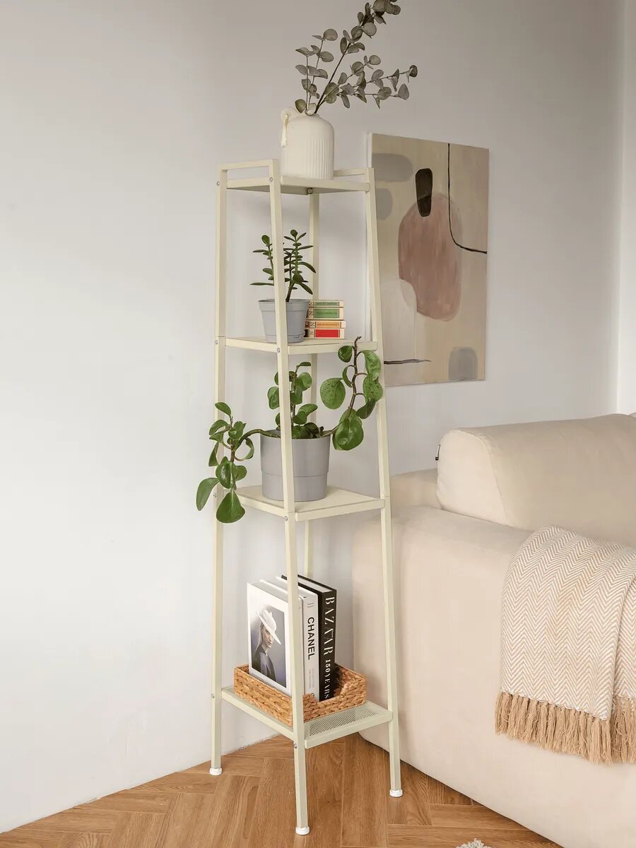 Стеллаж металлический в ванную напольный для кухни лофт