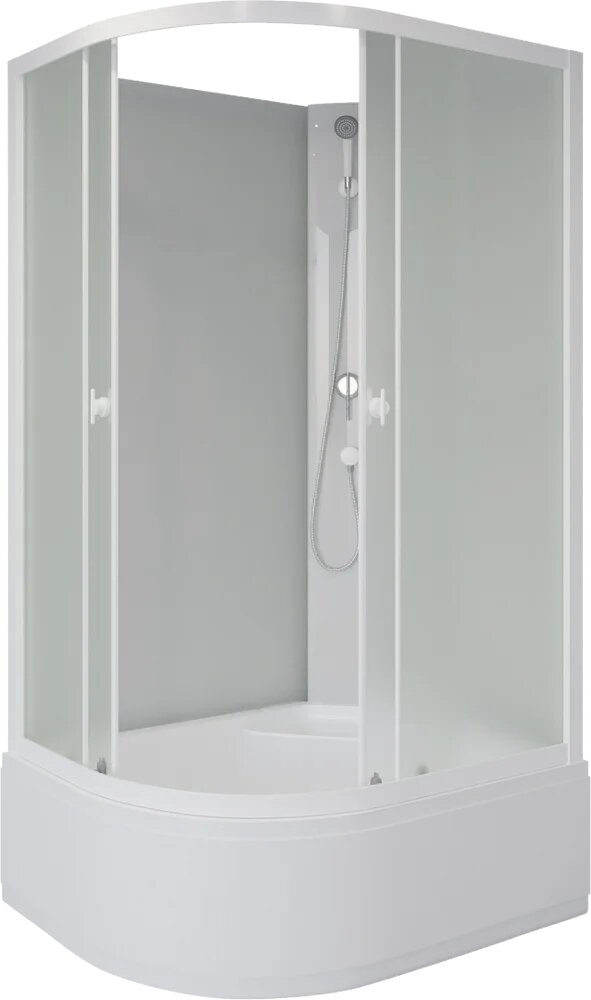 Душевая кабина Niagara Promo P90/70/40R/MT/BK стеклянная, 90x70, высокий поддон, открытая (без крыши), с матовым стеклом, без гидромассажа с белым профилем