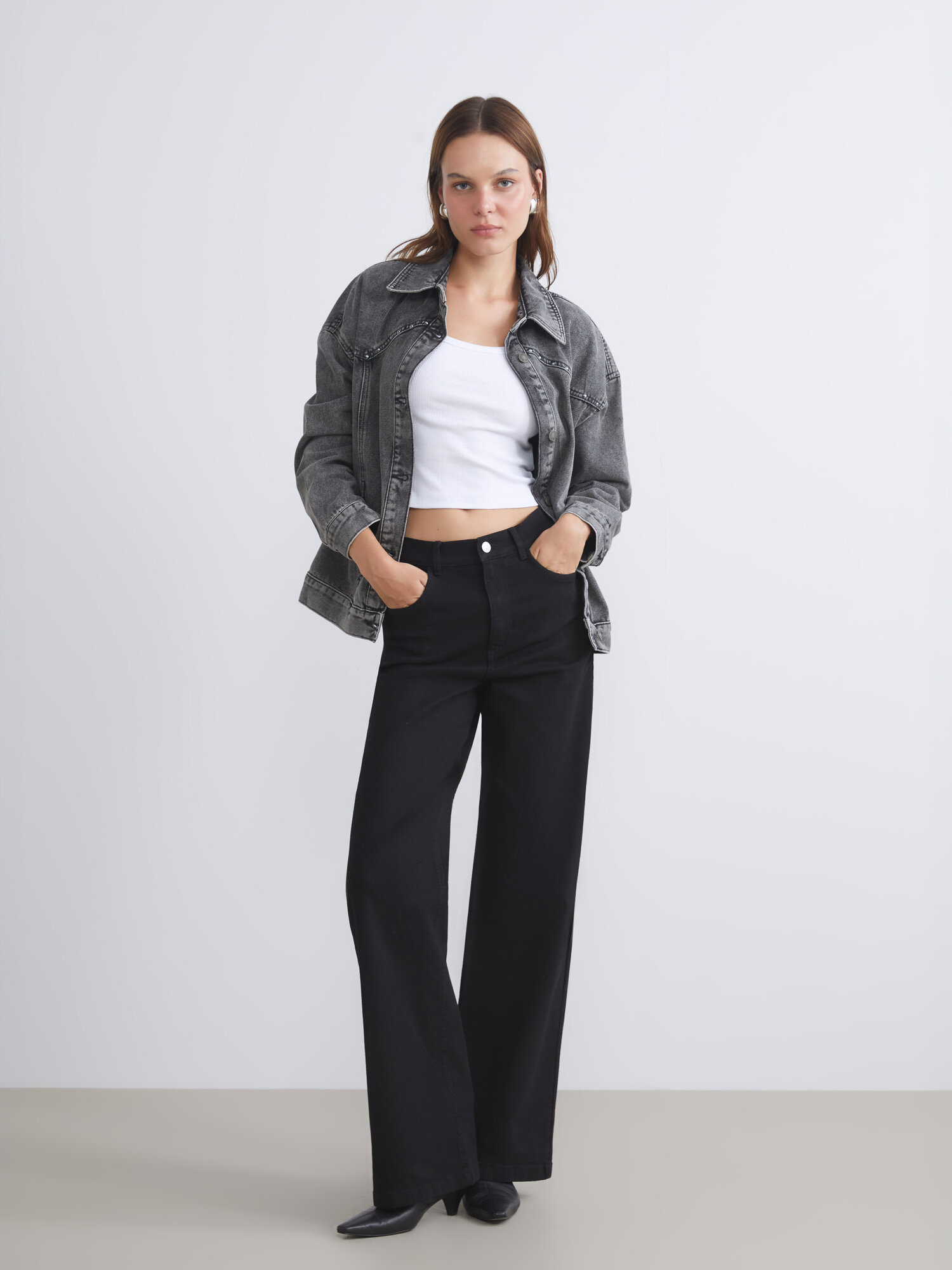 Джинсы широкие 