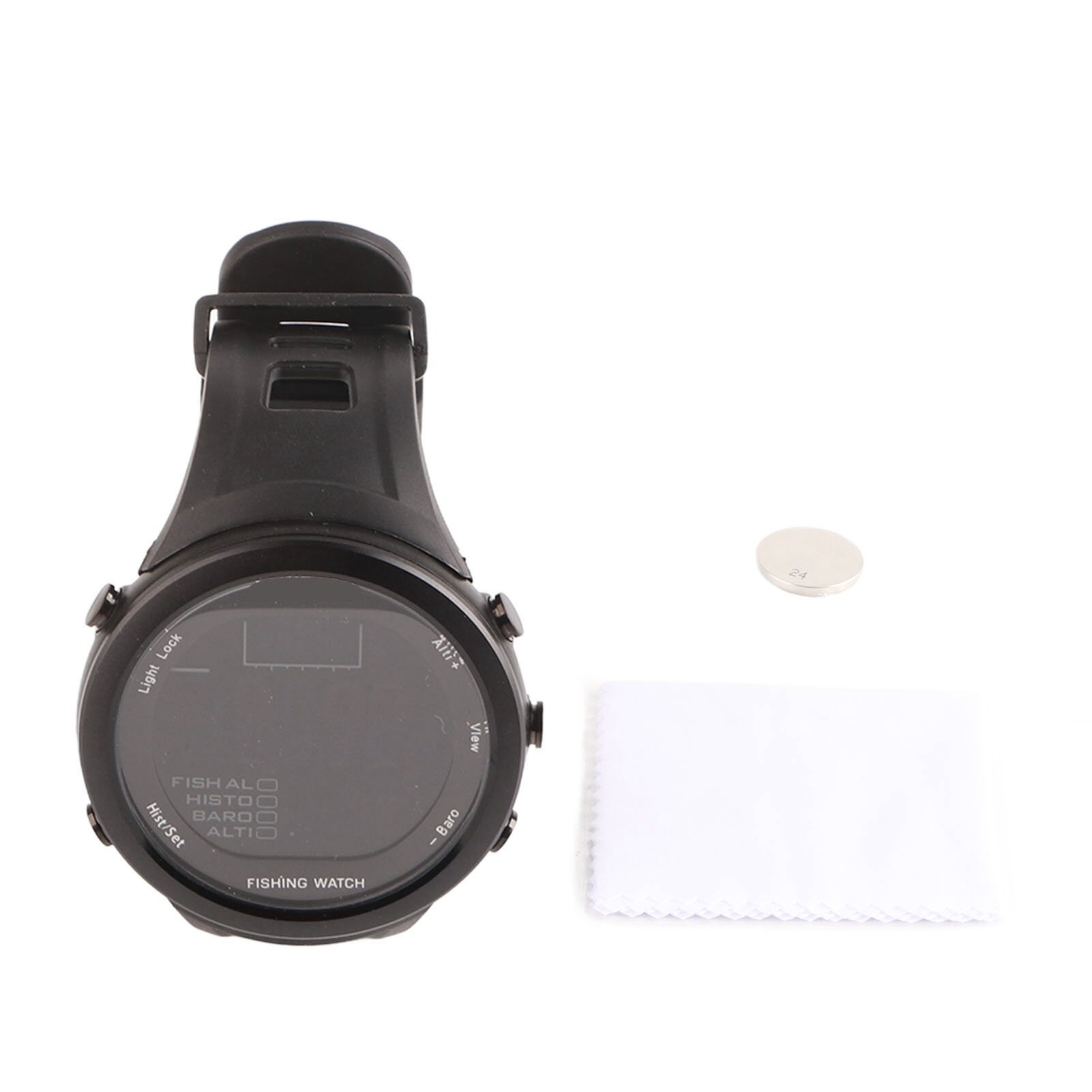 Барометр Часы Водонепроницаемые с Подсветкой Многофункциональные Альтиметр Термометр Часы для Отдыха на Природе Черного Цвета, Наручные Часы для Рыбалки