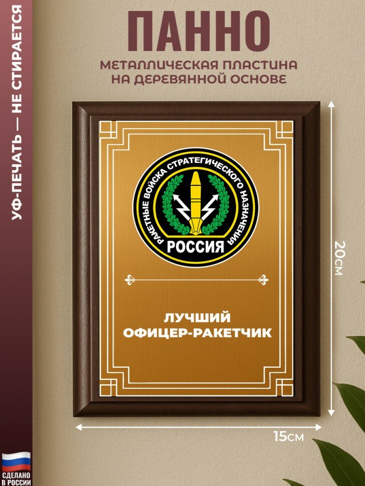Настенный диплом "Лучший офицер-ракетчик" РВСН