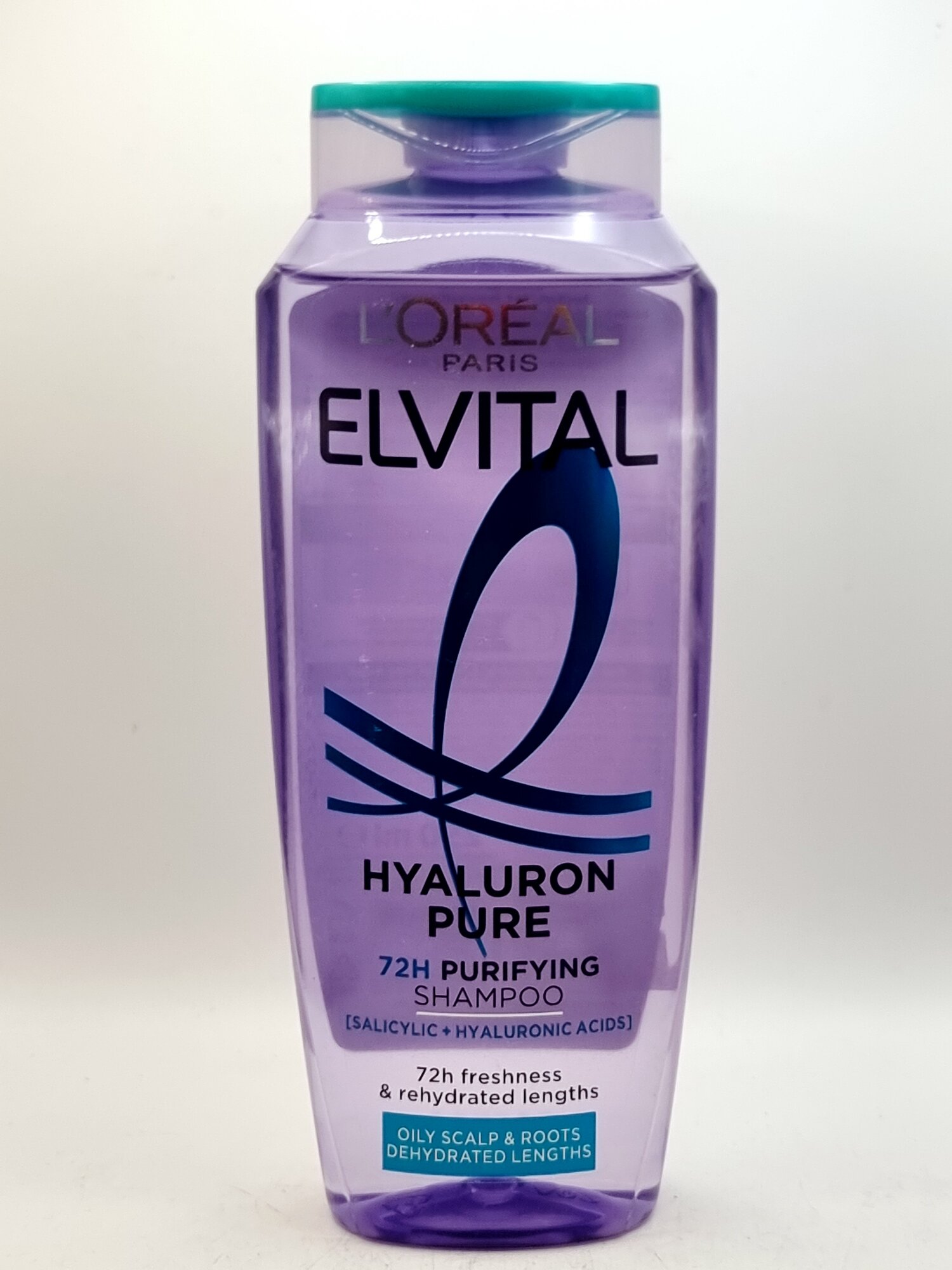 Шампунь Loreal Paris Elvital Hyaluron Pure для сухих волос с салициловой и гиалуроновой кислотами 250 мл (из Финляндии)