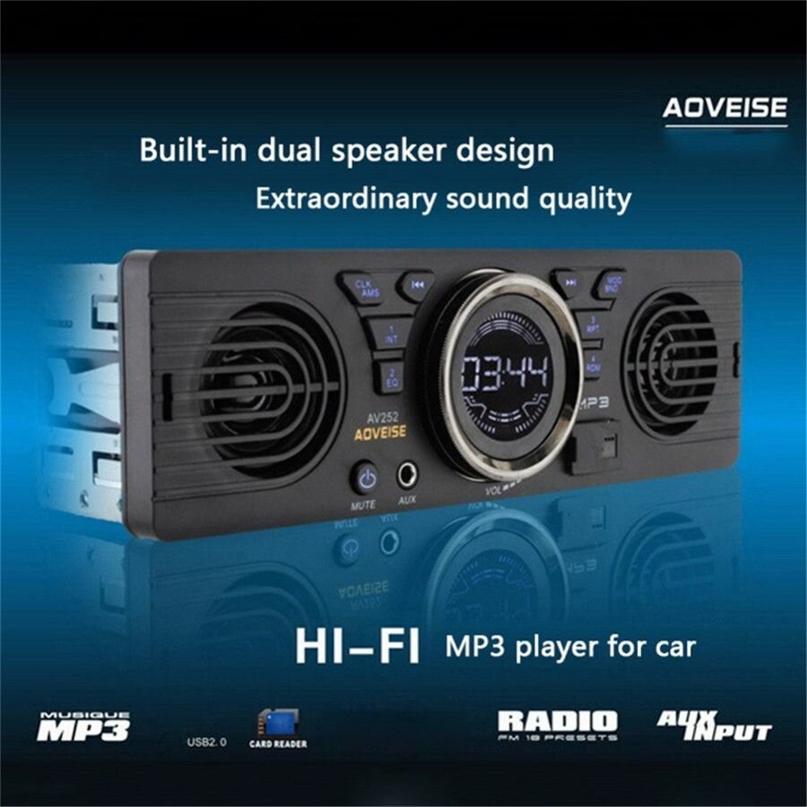 Универсальный Автомобильный Mp3-радио Аудиоплеер 1 Din 12V В Приборной панели, Встроенные 2 Динамика, Стерео Fm-Поддержка Bluetooth2.1 С Портом Usb/Tf карты