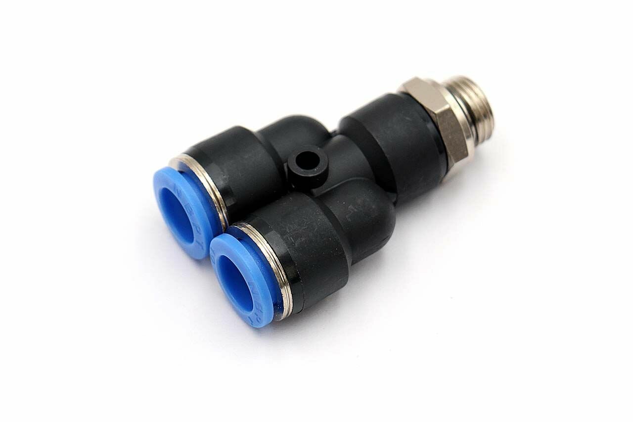 Пневмофитинг Y-образный с наружной резьбой PWT 10-02 (G1/4")