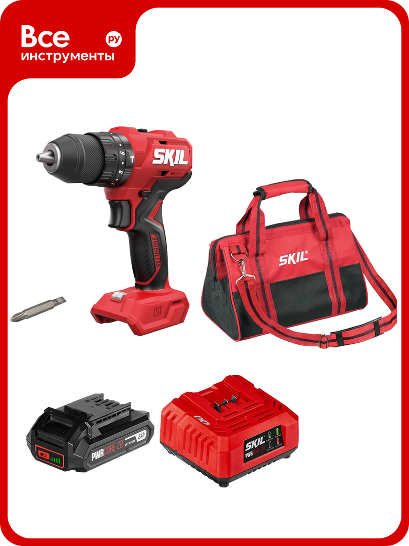 Набор SKIL Аккумуляторная ударная дрель-шуруповерт HD6280 (HD6280SE00+CB5197SE11+BG3224SE00) 9-1-000