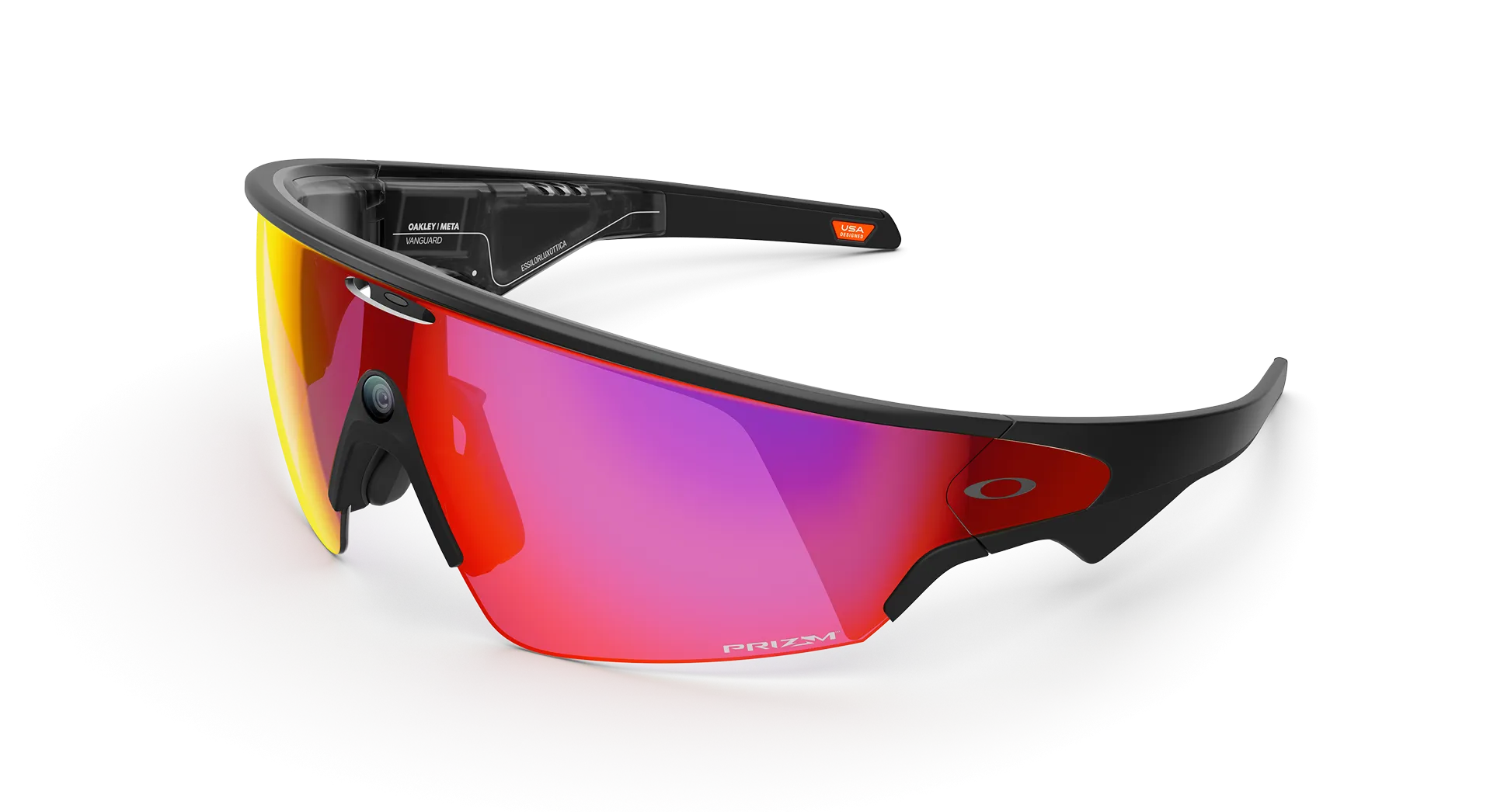 Умные очки Oakley - Vanguard - Prizm Road - красно-фиолетовые линзы, черная оправа