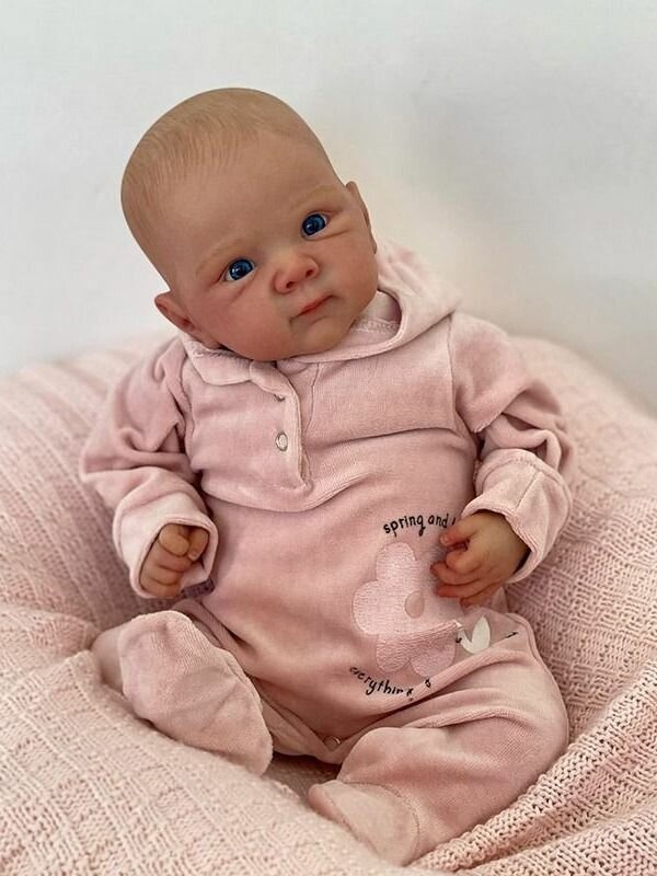 48 см полностью силиконовая виниловая кукла-реборн для девочек, голубые глаза, Reborn Bettie