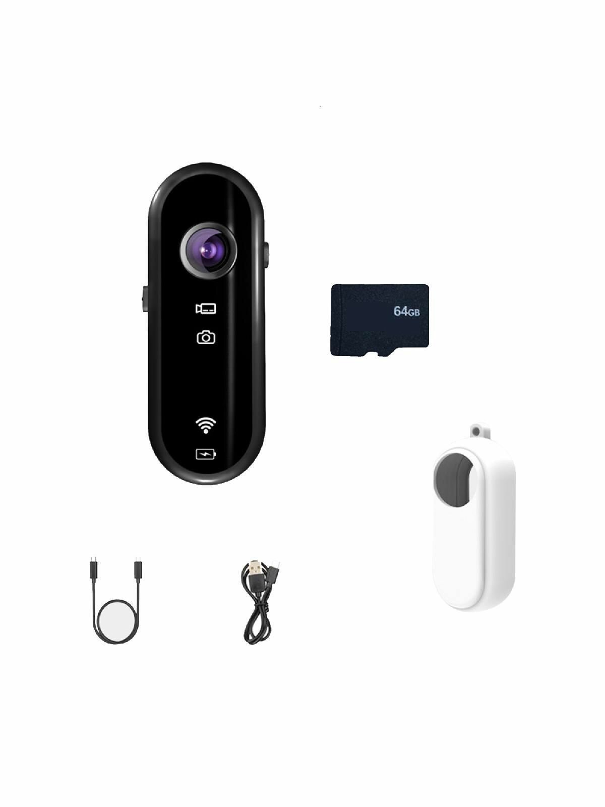 Экшн-камера для животных, Спортивная камера, карманная камера для большого пальца, протоколы совещаний (хранение и магнетизм)-64 г