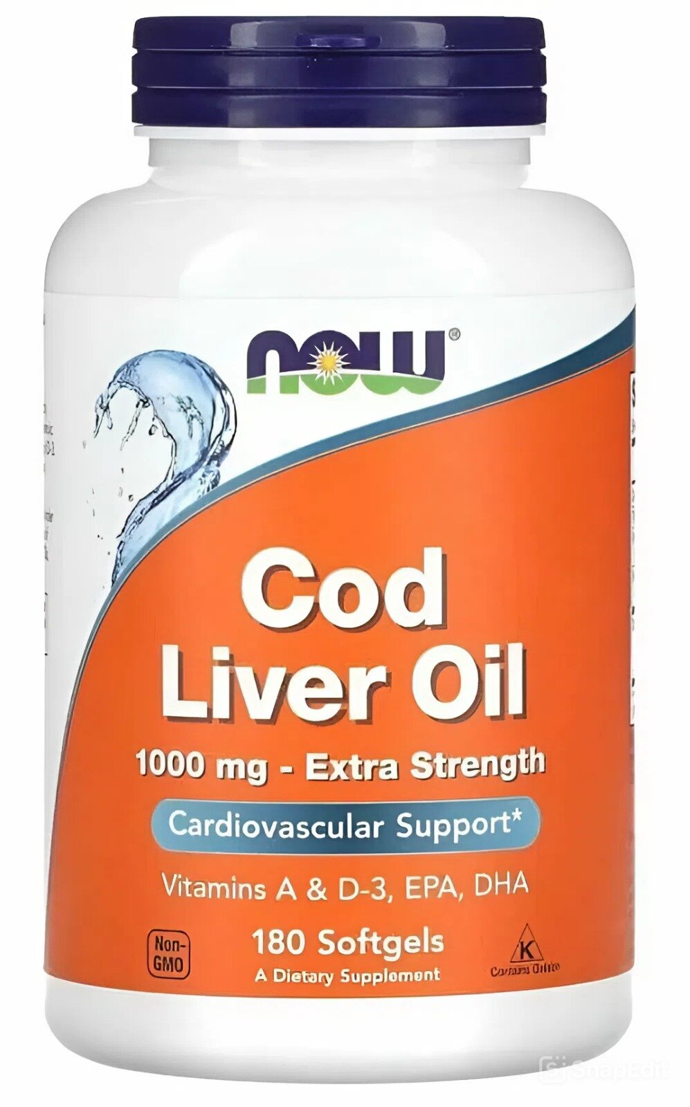 Now Foods Cod Liver oil Рыбий жир печени трески, 1,000 мг, 180 гелевых капсул
