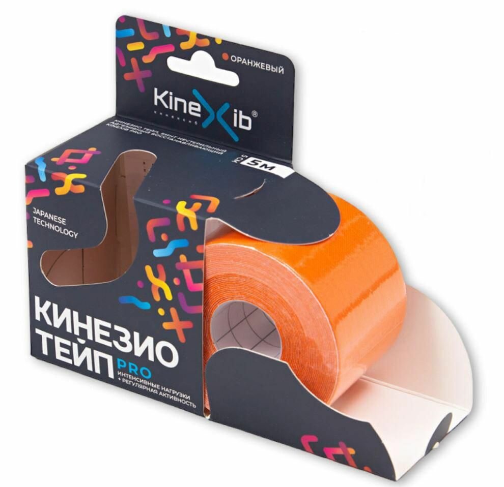 Кинезио-тейп KineXib PRO, бинт нестерильный, 5 смх5 м, оранжевый