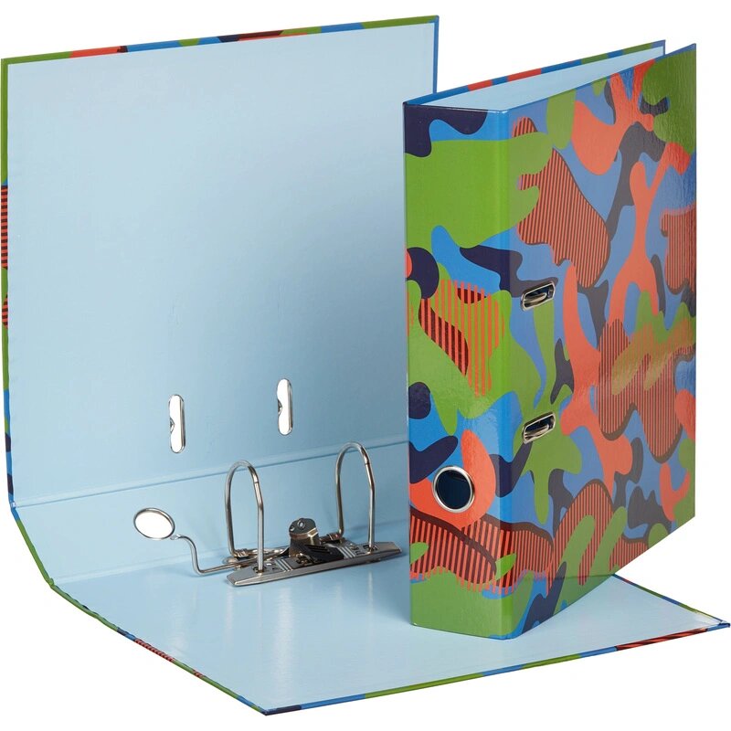 Папка-регистратор 75 мм Милитари цветной голубой