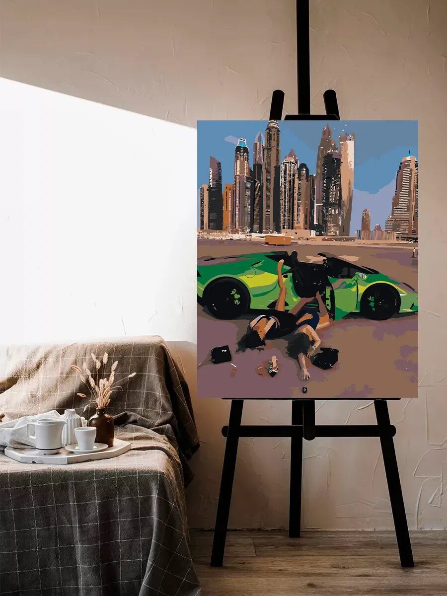 Картина по номерам Ламборджини с Пьяными Девочками