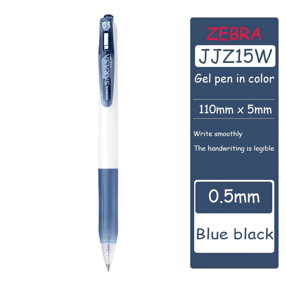 ZEBRA JJZ15W гелевая ручка 0,5 мм Синий, Blue black