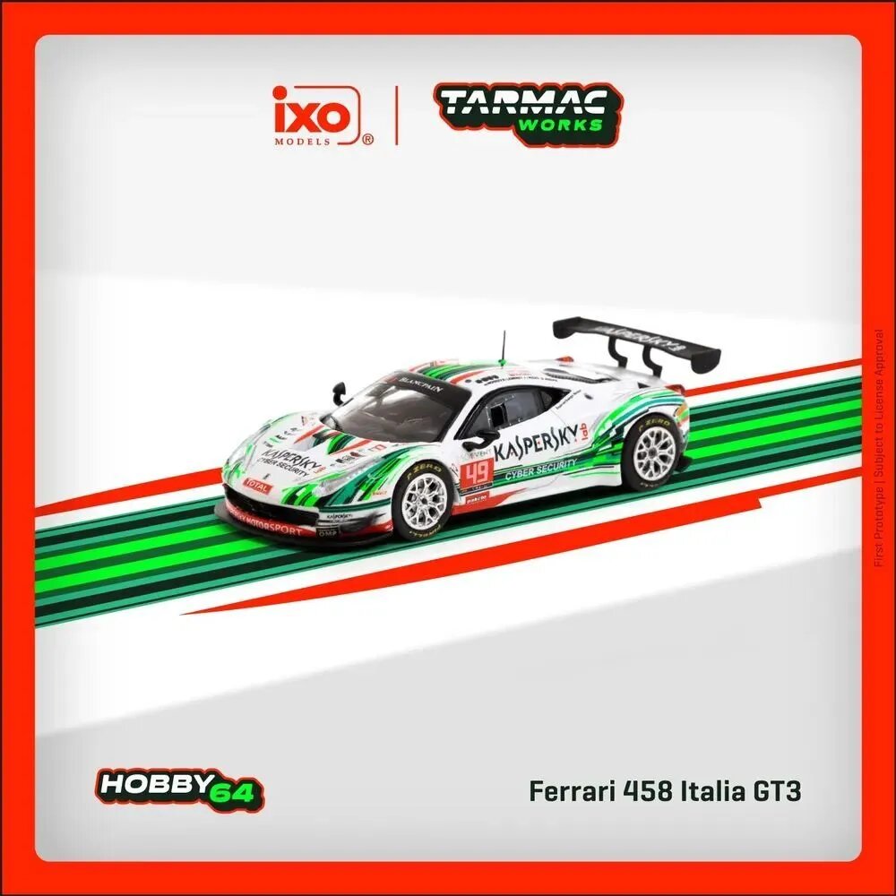 Коллекционная машинка Tarmac Works 1:64 Ferrari 458 Italia GT3