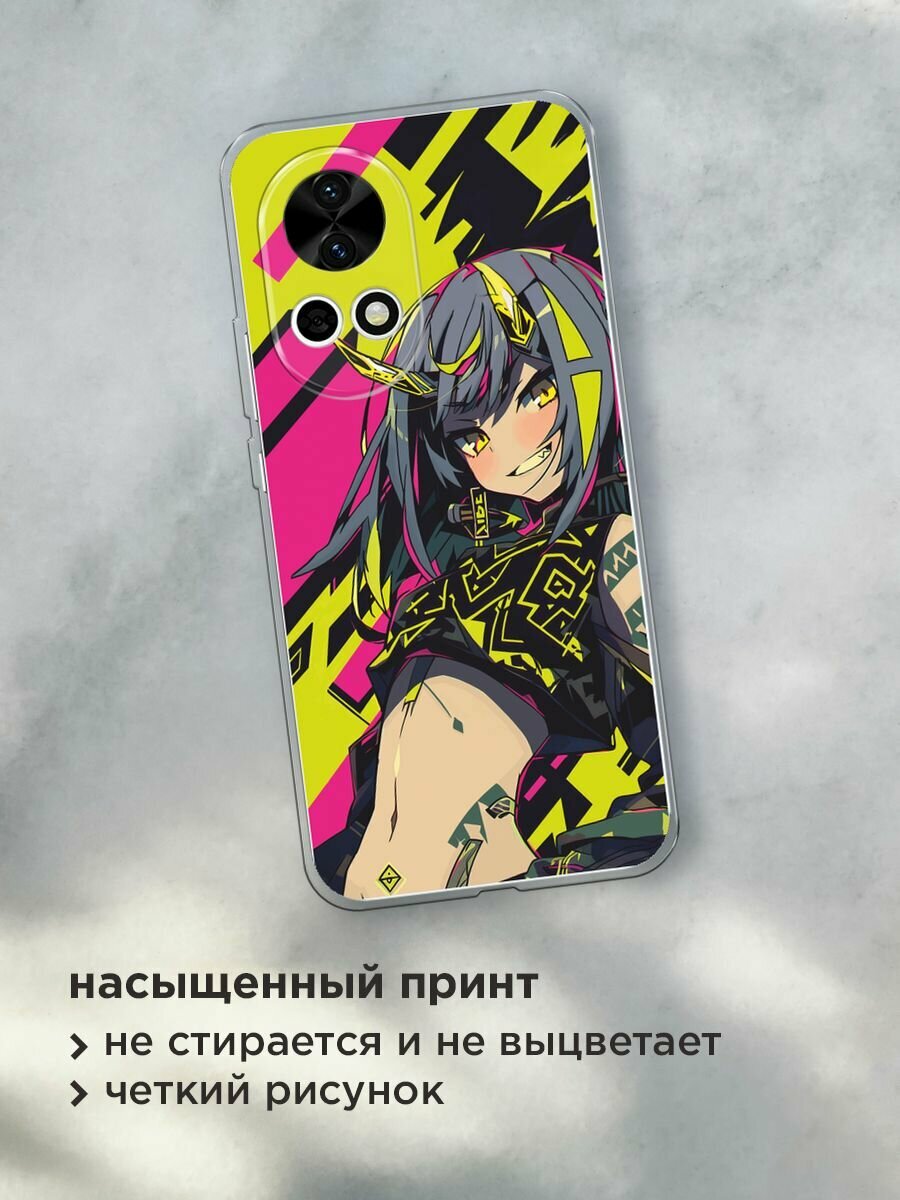 Чехол на Huawei Nova 12/Nova13 / Хуавей Нова 12/Нова 13 с принтом "Девушка в кибер костюме" — фото 1