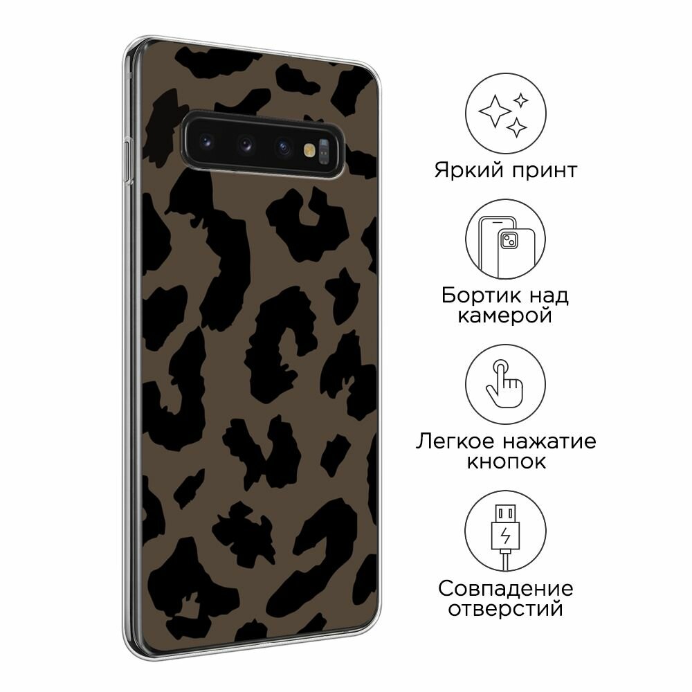 Чехол на Samsung Galaxy S10 / Самсунг Галакси S10 с принтом "Леопардовые пятна паттерн 1" — фото 1