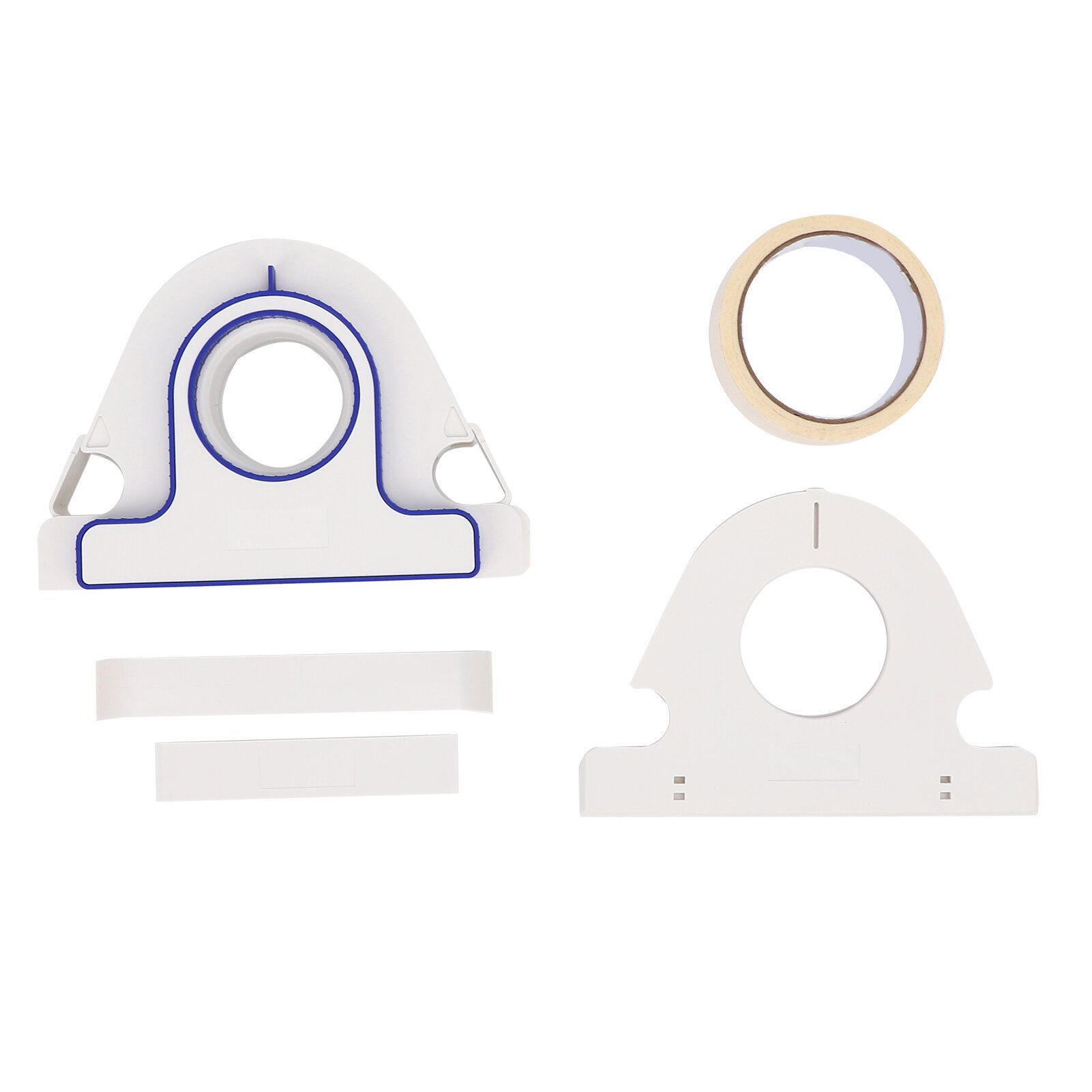 Аппликатор для малярной ленты и рулон белой самоклеящейся ленты шириной 25 мм, диспенсер для малярной ленты, резак для отделки оконных и дверных рам.