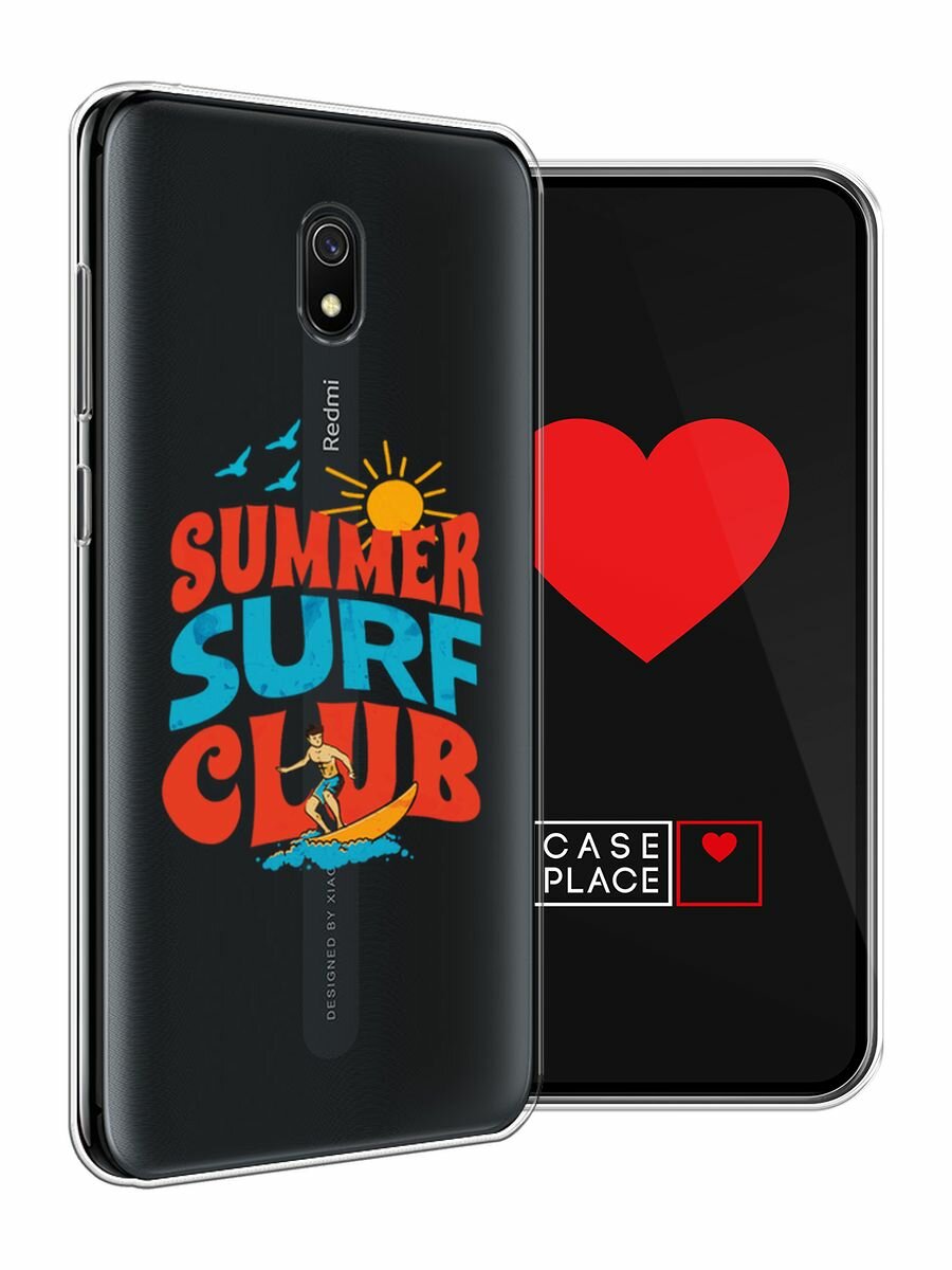 Чехол на Xiaomi Redmi 8A / Сяоми Редми 8А с принтом "Summer surf club", прозрачный — фото 1