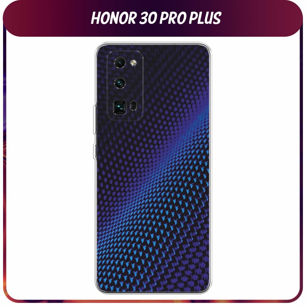 Чехол на Honor 30 Pro Plus / Хонор 30 Про Плюс с принтом "Синий карбон"
