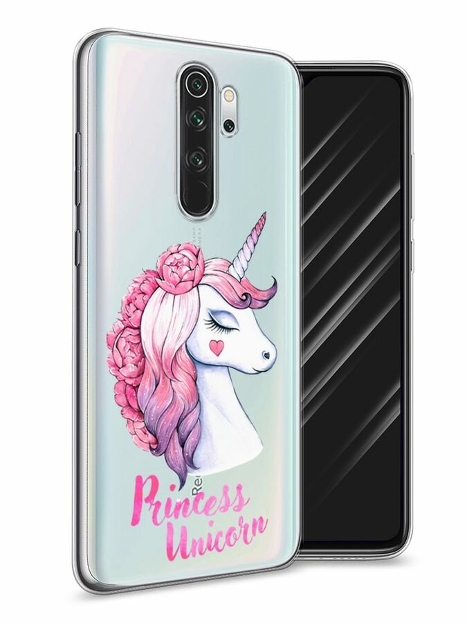 Чехол на Xiaomi Redmi Note 8 Pro / Сяоми Редми Нот 8 Про с принтом Princess Unicorn, прозрачный