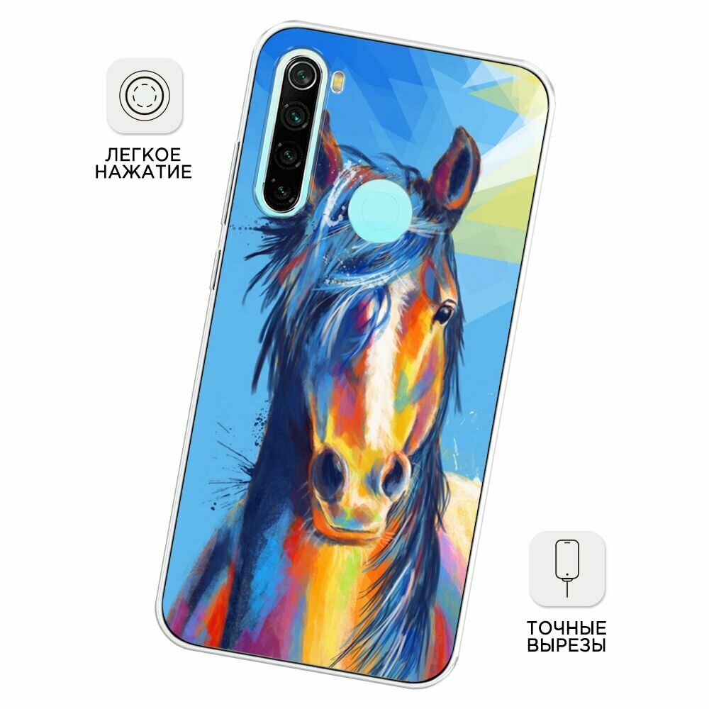 Чехол на Xiaomi Redmi Note 8 / Сяоми Редми Нот 8 с принтом "Лошадь арт 3" — фото 1