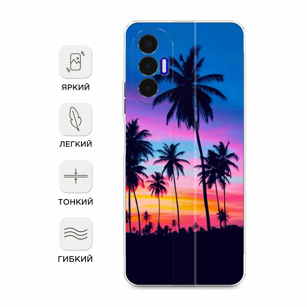 Силиконовый чехол на Tecno Pova 3 / Текно Пова 3 с принтом "Закат 5" — фото 1