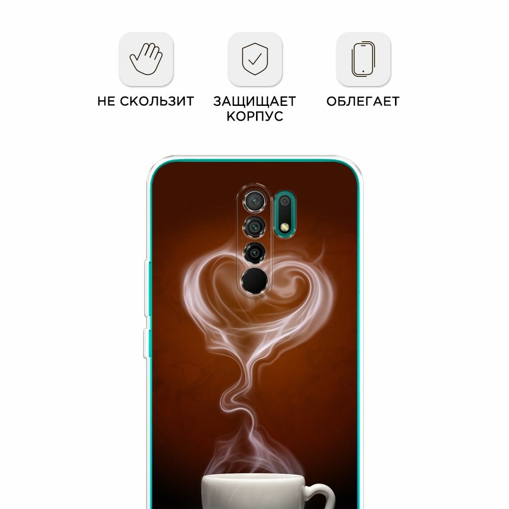 Чехол на Xiaomi Redmi 9 / Сяоми Редми 9 с принтом "Кофейная любовь" — фото 1