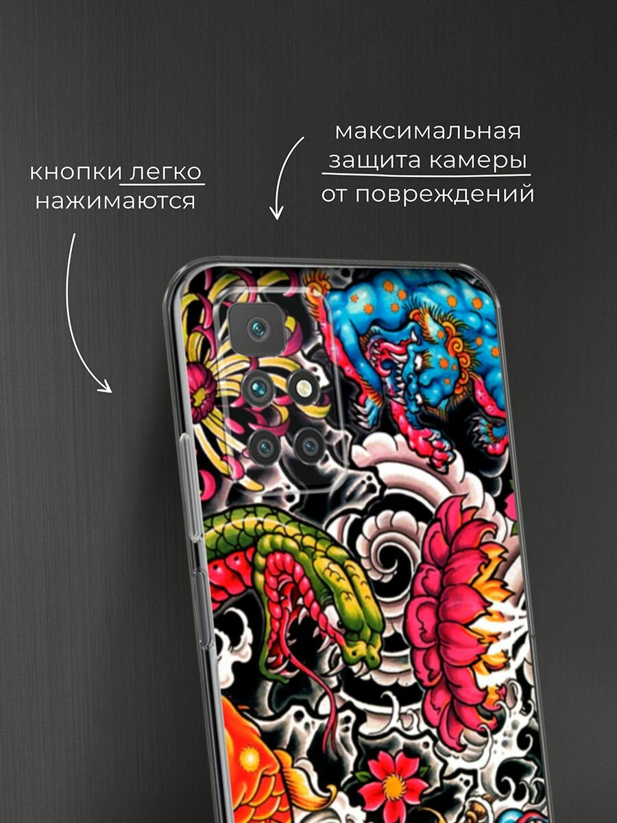 Чехол на Xiaomi Redmi 10 / Сяоми Редми 10 с принтом "Японское искусство" — фото 1