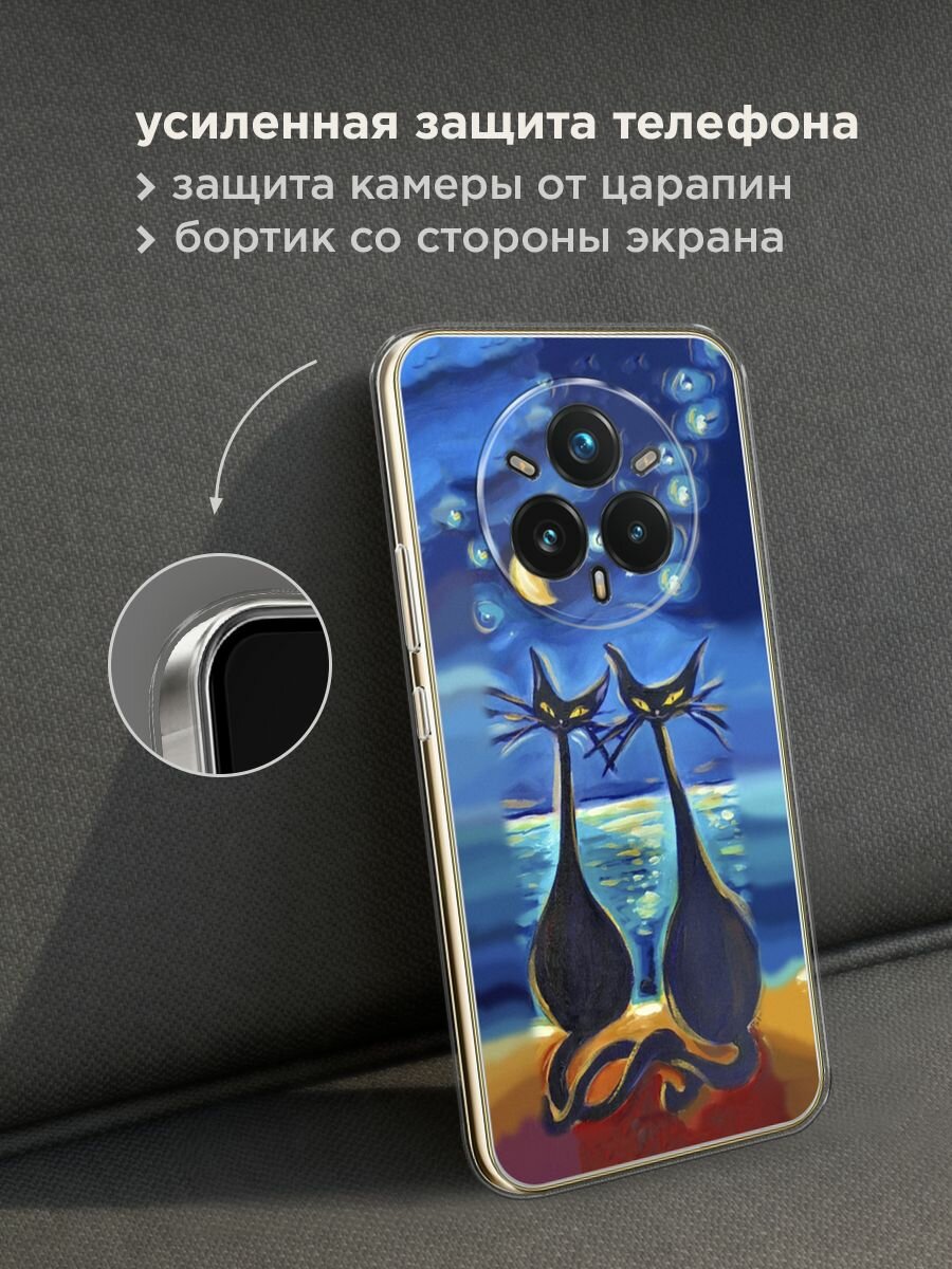Чехол на Realme 14 Pro+ / Реалми 14 Про+ с принтом "Влюбленные котики 7" — фото 1