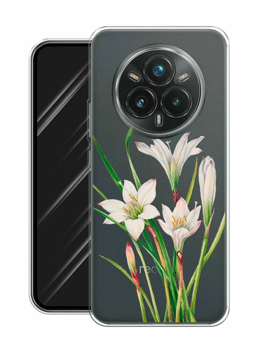 Чехол на Realme 14 Pro / Реалми 14 Про с принтом "White lily", прозрачный — фото 1