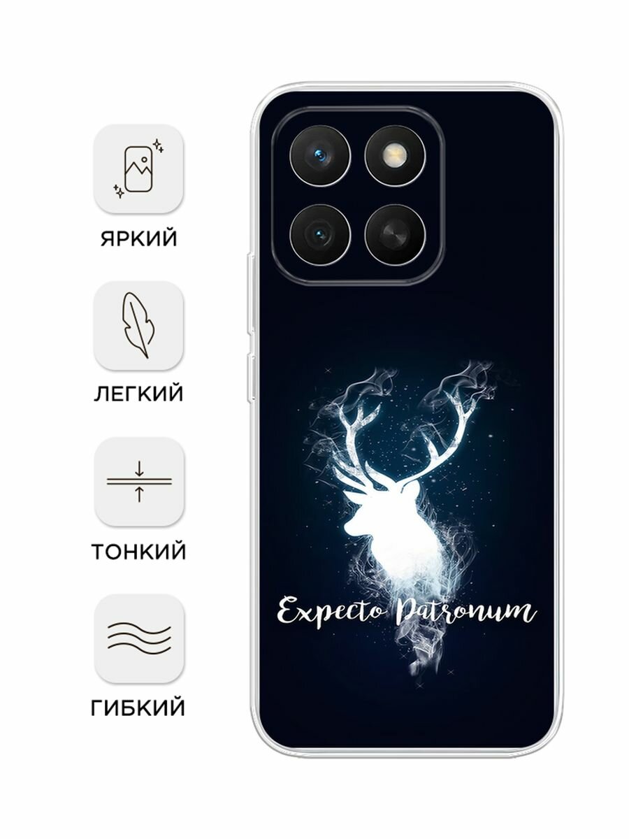 Силиконовый чехол на Honor X8c / Хонор X8c с принтом Expecto Patronum — фото 1