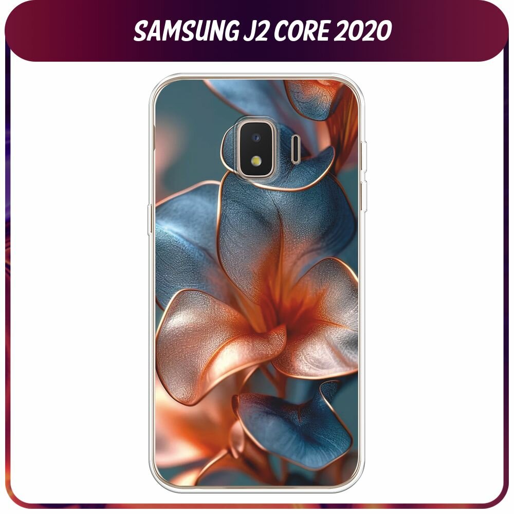 Чехол на Samsung Galaxy J2 Core (2018/2020) / Самсунг Галакси J2 Core (2020) с принтом "Жемчужные цветы"