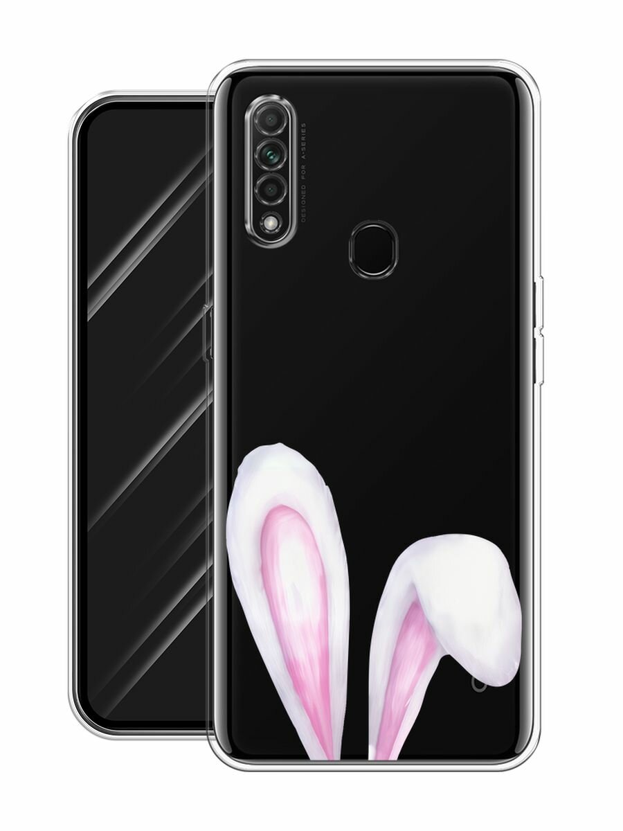 Чехол на Oppo A31 / Оппо А31 с принтом "Кроличьи уши 2", прозрачный — фото 1