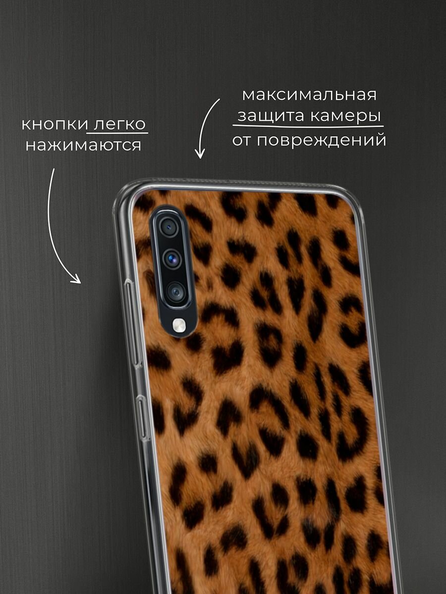 Чехол на Samsung Galaxy A70 / Самсунг Галакси А70 с принтом "Мех леопарда" — фото 1