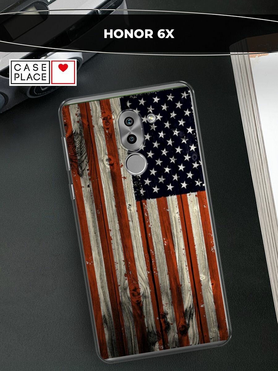 Силиконовый чехол на Honor 6X / Хонор 6Х с принтом "США"
