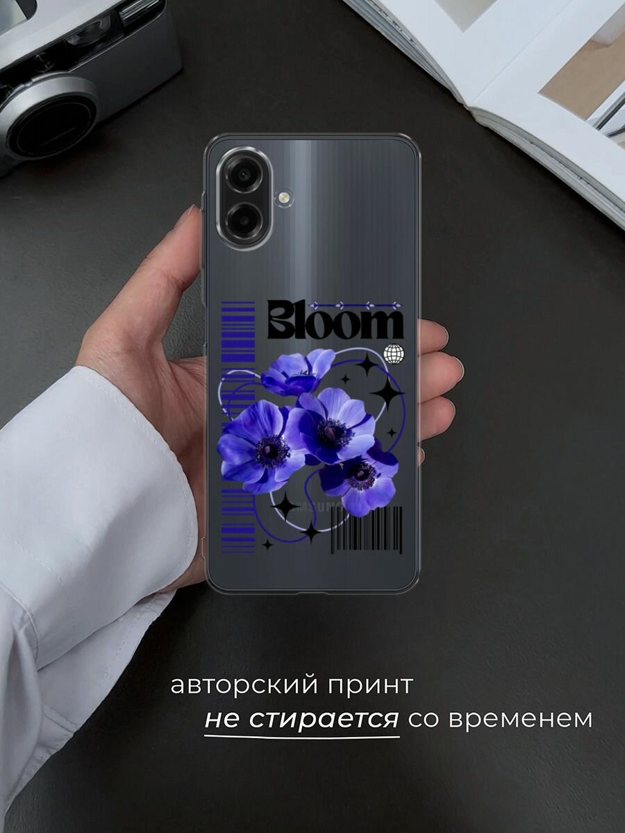 Чехол на Samsung Galaxy A07 / Самсунг А07 с принтом "Завораживающие анемоны", прозрачный — фото 1