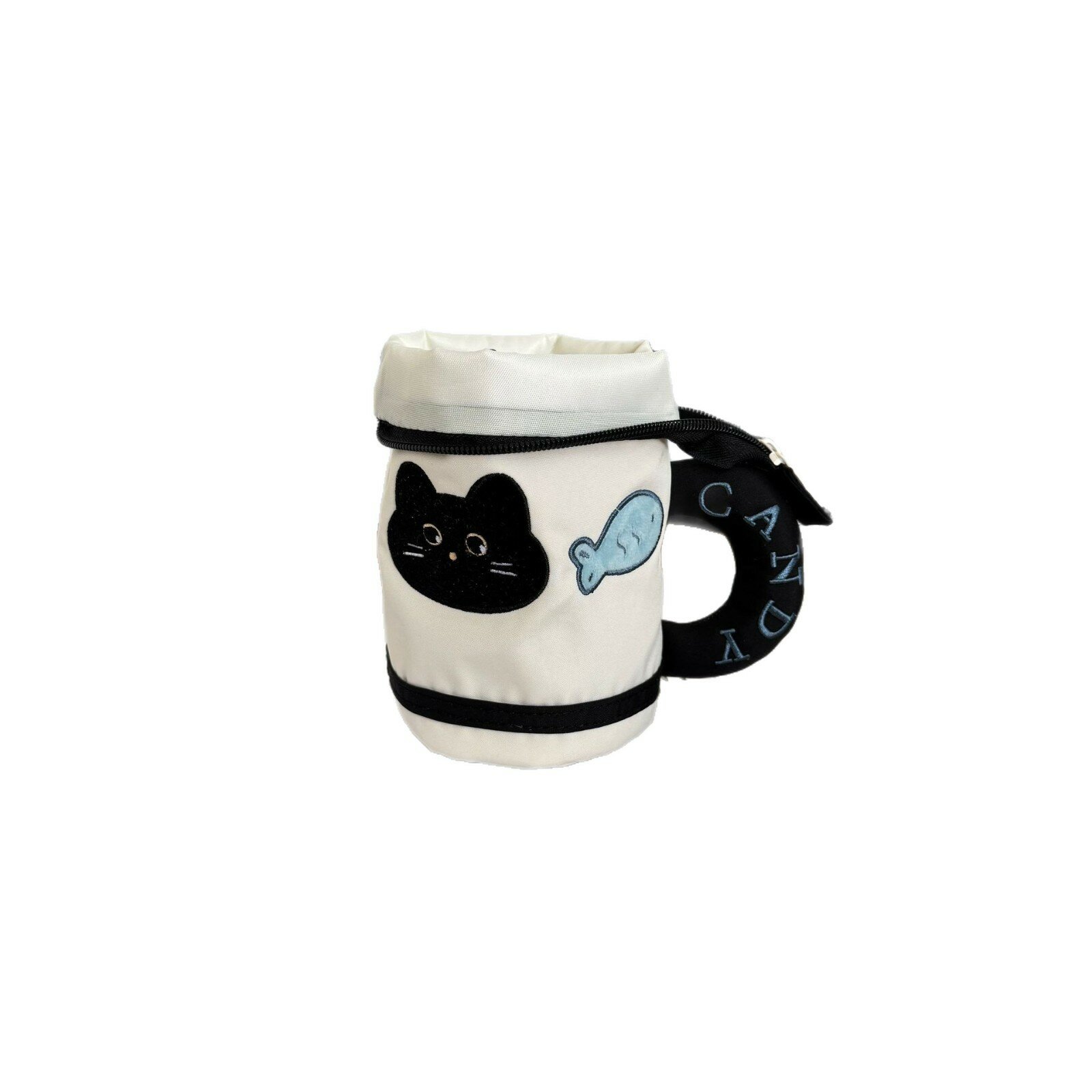 Милый пенал-чашка с фруктами, вместительный органайзер для канцелярских принадлежностей в стиле Ins с цветными блоками, большой карман для хранения с забавным дизайном фруктов, идеально подходит для студентов, детей и подростков, черный холст