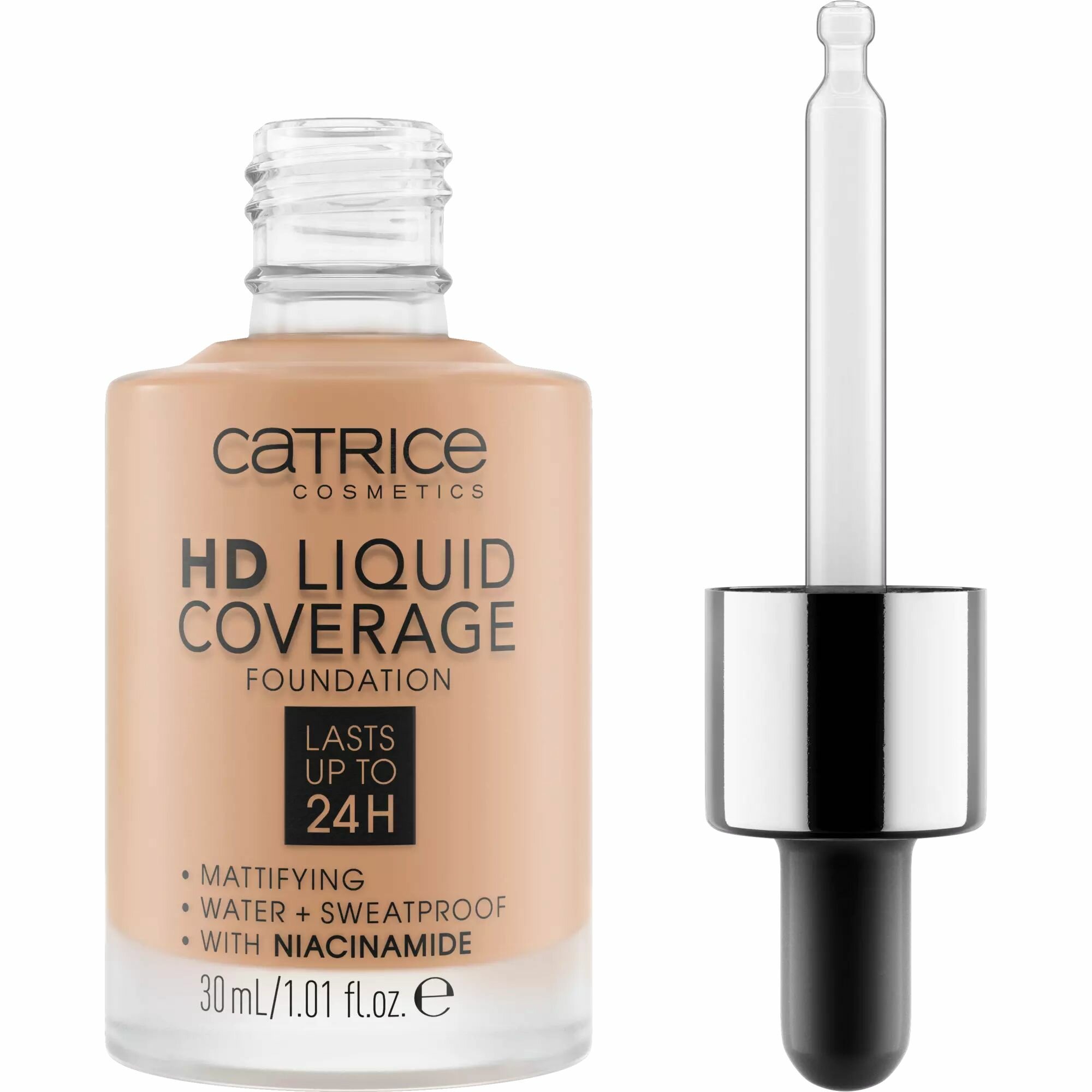 Стойкий Тональный крем CATRICE HD Liquid Coverage Foundation для лица - 034 Medium Beige (Средний Бежевый)