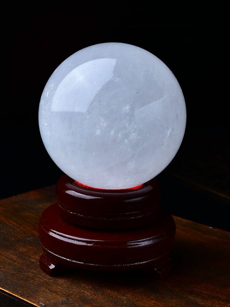 Натуральный камень (минерал) Горный Хрусталь, Белый хрустальный шар,5cm(Включает основание)