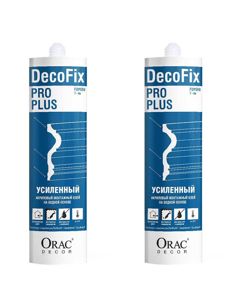 Клей монтажный акриловый Decor Decofix pro plus FDP550 белый 310 мл (2 шт.)