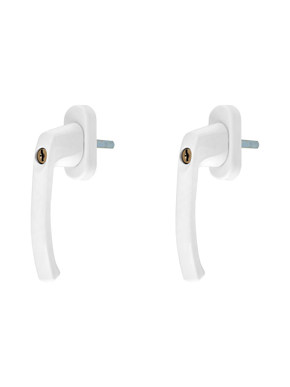 Ручка оконная белая металл W с замком (2 шт.)