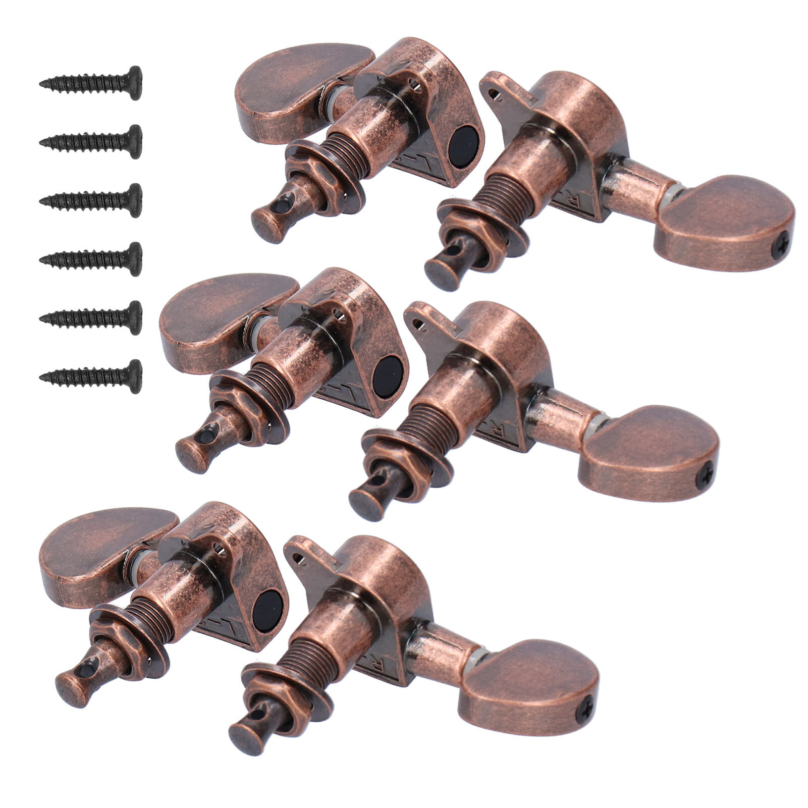 Guitar Locking Tuners Head Knobs Tuning Pegs 3 Left Right Musical Instrument AccessoriesCopper