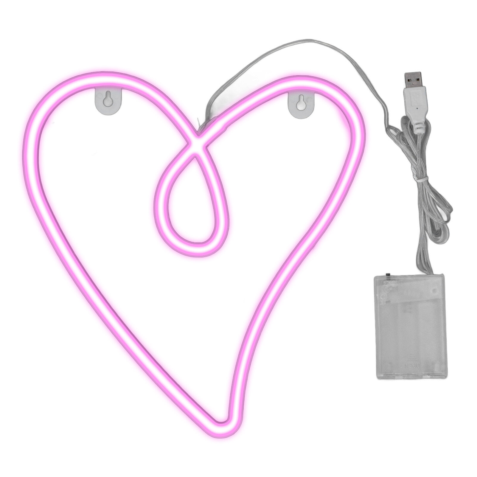 Heart Neon Light Dual Pirect Supply Retro IP45 Водонепроницаемая светодиодная светодиодная лампа для гостиной День Святого Валентина Декор для вечеринки розовый свет