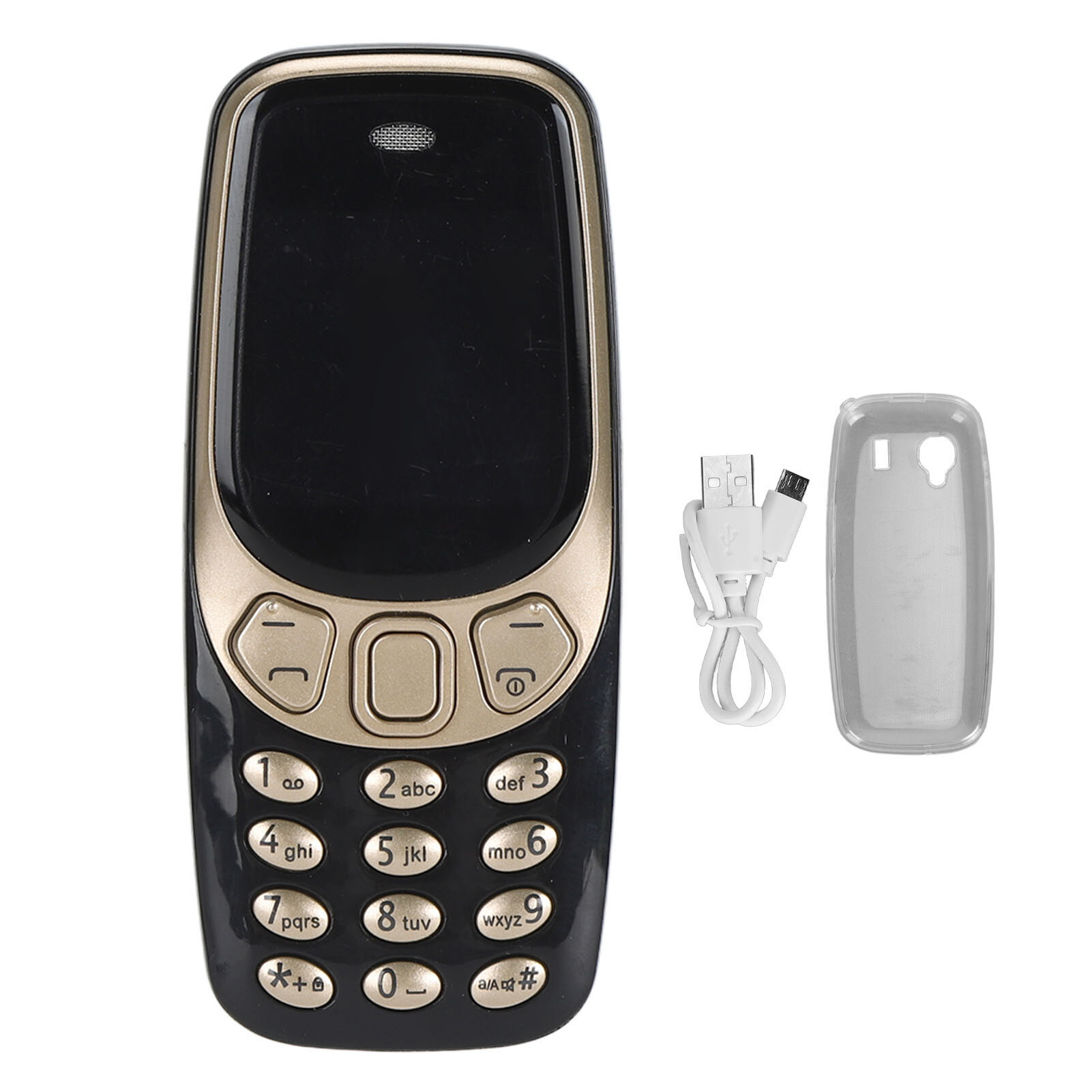 3 в 1 мини -мобильный телефон Бесплатный Bluetooth Dialer Low Gradiation 3 SIM -карта GSM разблокированный телефон черный золото
